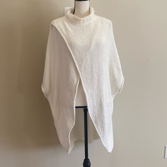 Elan | Sweaters | Elan White Turtleneck Sweater Shawl | Poshmark